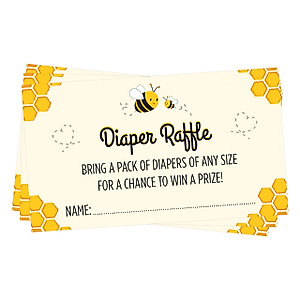 Mommy-to-Bee Diaper Raffle Cards - 24 Count - Bee Theme Baby Shower Game
