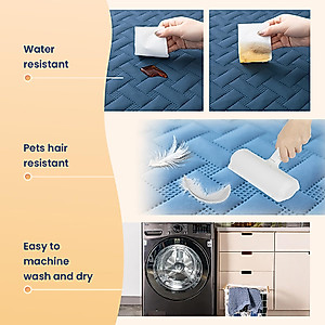 gogobunny 100% Double Sided Waterproof Dog Blanket Soft Pet Bed Cover Reversible Protect Furniture Couch Sofa Car for Puppy Cat Kids (Dark Blue/Light Blue, 40x50 Inch (Pack of 1))