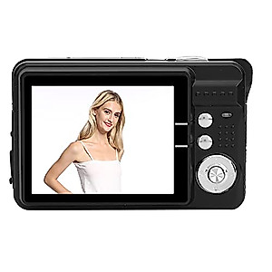 8X Zoom Card Digital Camera, Portable 18 MP 2.7in 1280x720 Full HD LCD Display CMOS Auto Focusing Pocket Camera Support 32GB Memory Card, for AdultSeniorsKids (Black)