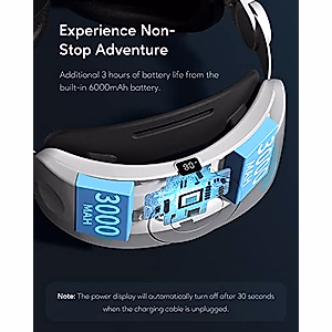 TILLMAO OQ2 Pro Elite Head Strap, VR Accessories Compatible with Oculus Quest 2, One-Click Release Function Design, 6000mah Battery with LED Display Screen, RGB Breathing Lights, Counter Balance
