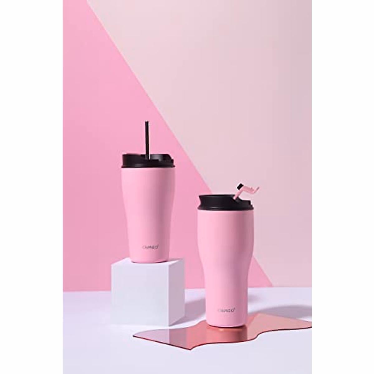 CIVAGO 30 oz Insulated Tumbler with Straw and Lid, Stainless Steel Travel Coffee Mug Cup, Double Wall Vacuum Water Bottle, Black Leopard