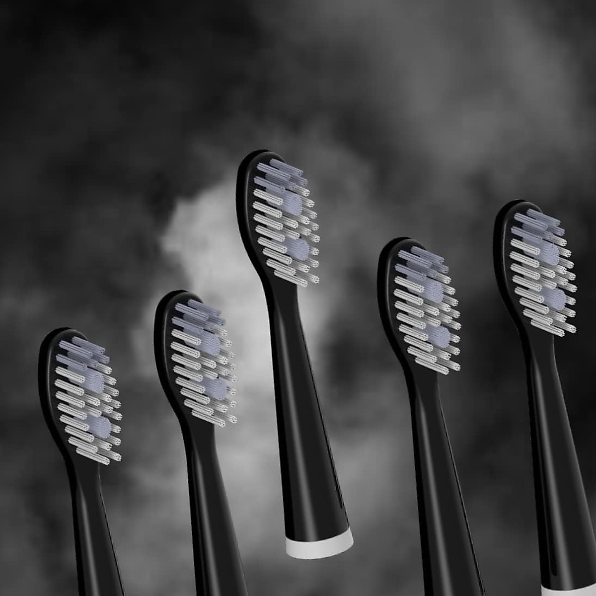 NetGen Replacement Sonic Toothbrush Heads | Soft and Comfortable Electronic Brush| Compatible with All NetGen Toothbrush Models | Black - Pack of 2