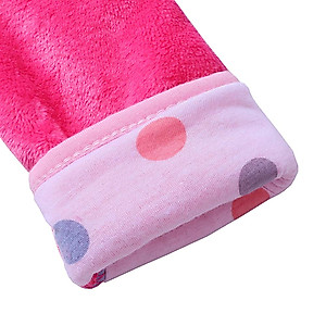 God Sweet Bowknot Hooded Robe Warm Soft Sleepwear Housecoat, Rose Red, 2T