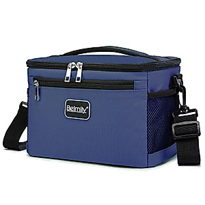 BEIMILY Insulated Lunch Bag 2 Pack Box for Women/Men,Small Soft Sided Cooler Hand bags,Leakproof Reusable Lunchbox,lunch box work with Adjustable Shoulder Strap (blue+Sky blue),2305AC