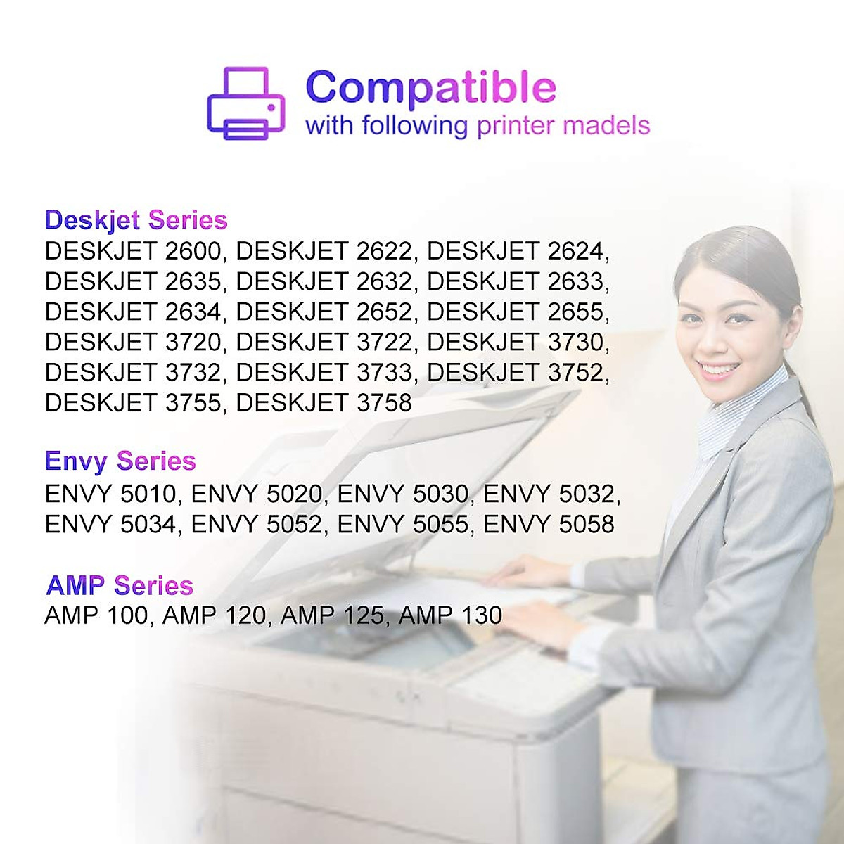 EVINKI Remanufactured Ink Cartridge Replacement for HP 65 HP 65XL for Envy 5055 5052 5058 DeskJet 3755 2655 3720 3722 3723 3730 3732 3752 3758 2652 2624 Printer (2B)
