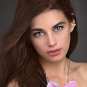 925 Sterling Silver Post Ear Cuff Earrings for Women Butterfly Cartilage Ear Climber Earrings Gold Purple Cubic Zirconia CZ Hypoallergenic Piercing Gifts For Her (Gold)