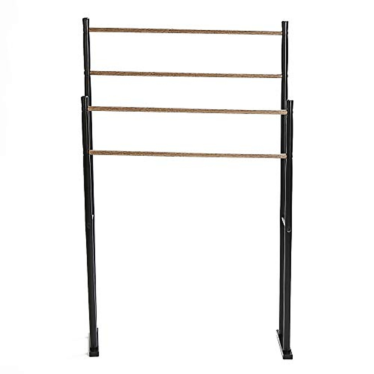 Mind Reader Alloy Collection, 2-Tier Towel Rack with 4 Bars, Drying Stand, Metal, Black