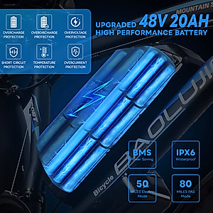 COJMOYOV 2000W Electric Bike with 20AhRemovable Battery 26"×4"Fat Tire Ebike for Adults 35MPH 80MilesElectric Bicycles with 21Speed Cruise Control Lockable Front Suspension Hydraulic Disc Brake (Blue)