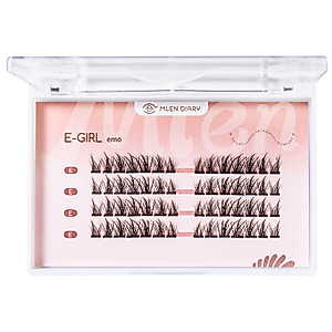 DIY Eyelashes extension, MLEN DIARY 56 cluster wisps lashes 7-12mm cluster eyelash extensions 0.07mm Soft False Eye lash fluffy individual Fake Eyelash natural look