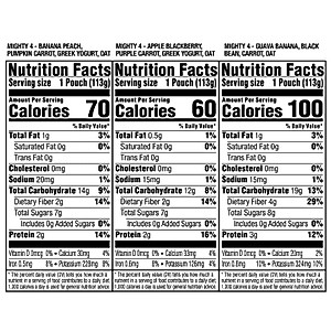 Plum Organics Mighty 4 Organic Toddler Food - 4 Food Group Blend Variety Pack - 4 oz Pouch (Pack of 18) - Organic Fruit and Vegetable Toddler Food Pouch (Amazon Exclusive)