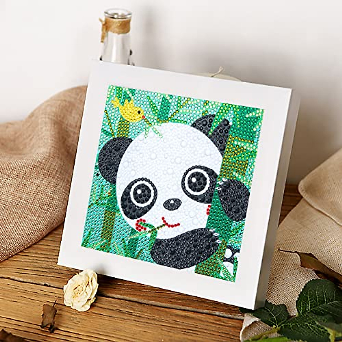 CHWGLFGG 6 Pack 5D Diamond Painting Kits for Kids Beginners, Full Drill Cute Animals Diamond Art Kits, DIY Big Gem Art for Children Ages 6-7-8-9-12, Home Wall Decor 6x6 Inch
