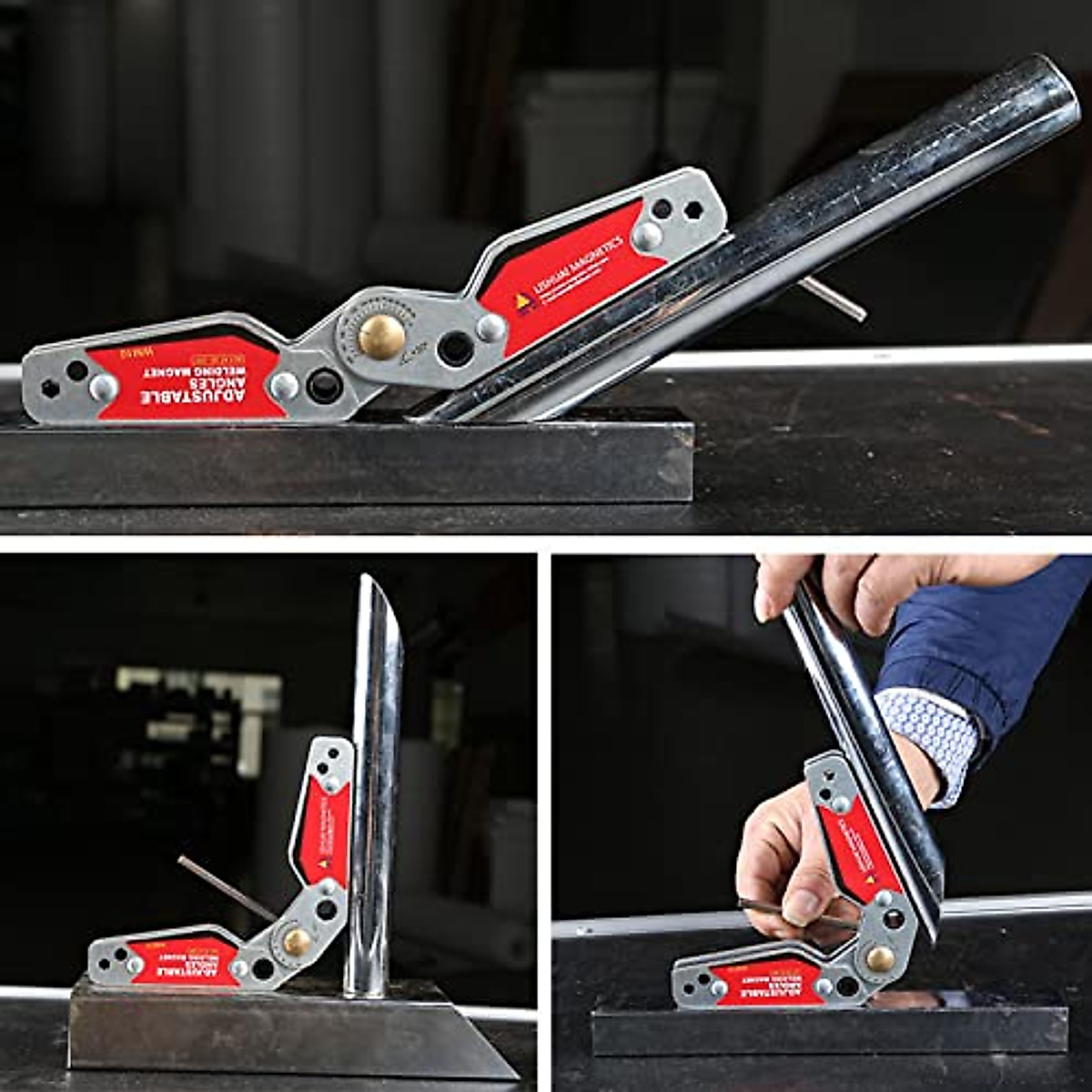 Welding Magnetic Holder, Adjustable Angle(20°~200°) Welding Magnet, Welding Clamp Holder, with Hex Wrench, Welding Magnet Set, Multi-angle Welding Magnet, Welder Tool Accessories