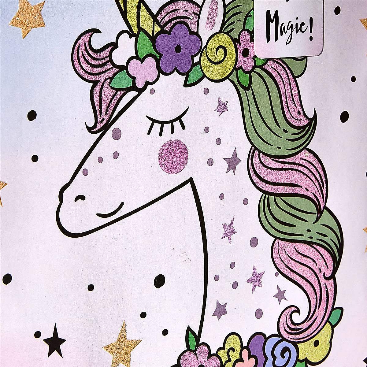 13" Large Gift Bag with Tissue Paper for Girls happy Birthday gift bags (Unicorn)