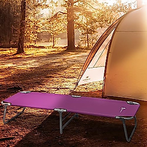 Magshion Portable Military Fold Up Camping Bed Cot + Free Storage Bag- 5 Colors (Purple), 37 x 26 x 5 inches (Magshion Furniture)