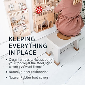 Hevea Natural Rubberwood Kids Step Stool (Dusty Blue)