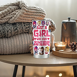 kdxpbpz Anime Gifts For Women, Anime Lover Gifts for Girls, Stainless Steel Tumblers 20oz, Birthday Kawaii Gifts for Anime Lovers - Just A Girl Who Really Loves Anime