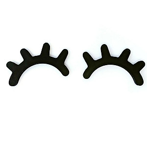 VOSAREA 2pcs Sleepy Eyes Wall Decor Wooden Eyelash Bedoom Wall Decoration Sleepy Eyes Wall Stickers Art Decals for Nursery Baby Room Kids Bedroom, Black