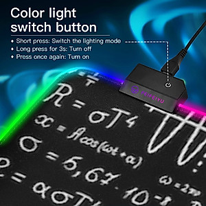 Large RGB Gaming Mouse Pad Blackboard Inscribed Scientific Formulas Calculations Physics Glowing Extended Mousepad 35.4x15.7in, Soft Anti-Slip Rubber Base Luminous Mouse Mat for Pc Laptop, Gaming, of