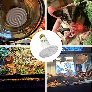 FIVEAGE 50W Ceramic Heat Lamp Bulb, Infrared Reptile Heat Emitter, Reptile Heat Bulbs, Pet Brooder Coop No Light No Harm for Snake Bearded Dragon Turtle-2 Pack