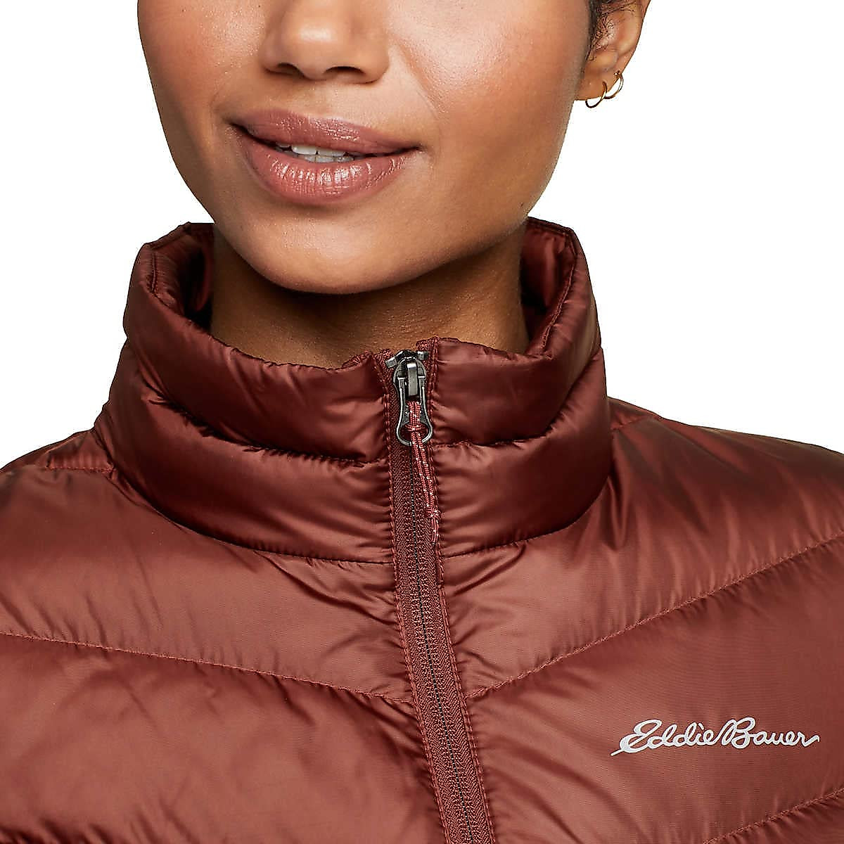 Eddie Bauer Womens Midweight Chevron Quilt Down Jacket (as1, alpha, x_l, regular, regular, Copper)