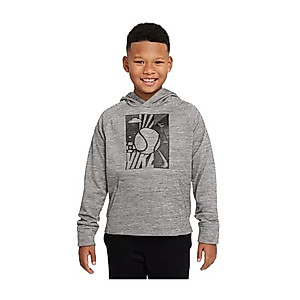 Nike Boys Therma Baseball Hoodie (as1, alpha, m, regular, regular, Medium) Carbon Heather/Black
