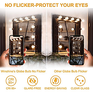 winshine G25 LED Globe Light Bulbs for Bathroom, 60 watt Equivalent Vanity Light Bulbs E26 Base 2700K Warm White CRI85+ Ideal for Makeup Mirror, Bathroom, Bedroom,Dressing Room NO-Dimmable 4 Pack