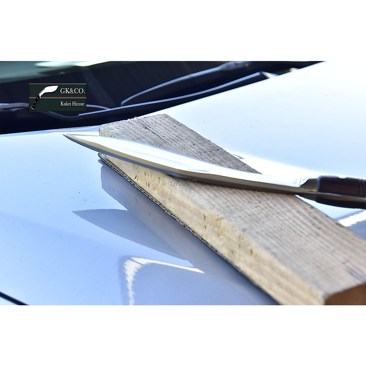 GK&CO. Kukri House Genuine Kukri/Khukuri Knife - 10" Blade Full Tang Panawal Angkhola Village Working Kukri Red Sheath - Handmade in Nepal.