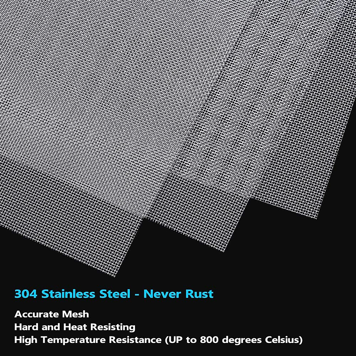 3 PCS Stainless Steel Woven Wire Mesh Screen - 11.8"X8.2" - 1mm Hole Diameter 0.4mm Easy to Cut - Air Vent Mesh, Window Screen Mesh