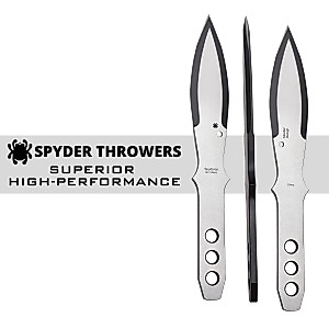 Spyderco SpyderThrowers - Large - Set of Three 8Cr13MoV Stainless Steel Knives and Leather Sheath - TK01LG