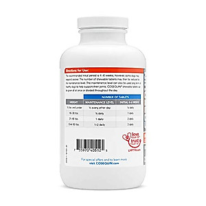 Nutramax Cosequin Maximum Strength Joint Health Supplement for Dogs - With Glucosamine, Chondroitin, and MSM, 250 Chewable Tablets