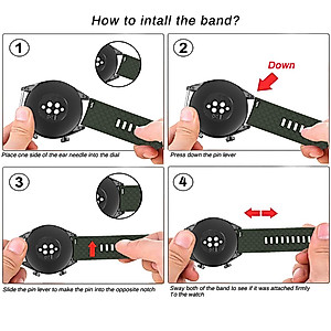 NotoCity for Samsung Galaxy Watch 46mm/ Galaxy Watch 3 45mm/ Huawei GT/Huawei GT 2(46mm) Watch Band, 22mm Silicone Straps Watch Band Accessory (army green)