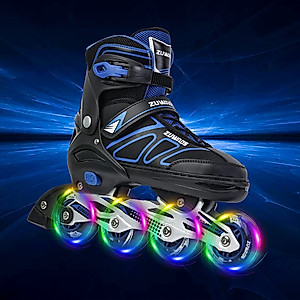 Zuwaos Boys Kids Adjustable Inline Skates for Kids, Beginner Roller Skates for Girls Men and Ladies Outdoor