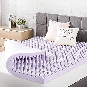 Best Price Mattress 3 Inch Egg Crate Memory Foam Mattress Topper with Soothing Lavender Infusion, CertiPUR-US Certified, Twin