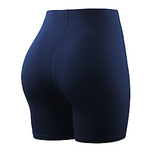 NELEUS Women's 4" Biker Short 3 Pack High Waist Athletic Shorts for Gym Yoga Running,9057,Black/Grey/Navy Blue,M