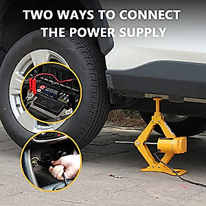 Electric Car Jack Kit ROGTZ Electric Scissor Jack 3 Ton All-in-one Automatic 12v Scissor Lift Jack with Hand Crank for Tire Change Replacement