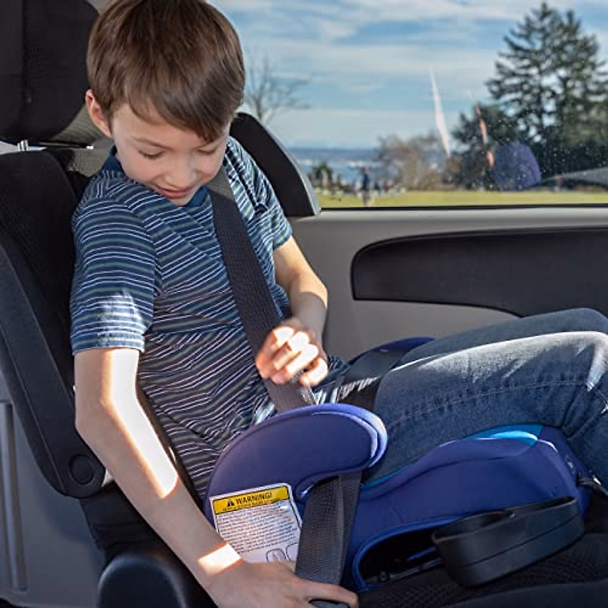 Diono Solana 2 XL 2022, Dual Latch Connectors, Lightweight Backless Belt-Positioning Booster Car Seat, 8 Years 1 Booster Seat, Blue