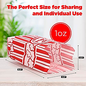 400 Popcorn Bags 1 Once - Perfect Size for Theater, Movies, Birthday Parties Celebration - Great Carnival Light Snacking Bags - Popcorn Bags for Party - Sturdy Paper Bags. (400)
