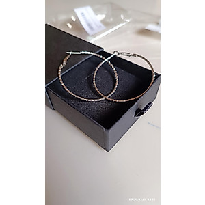 Large Hoop Earrings for Women Girls 925 Silver Lightweight Serenity: Sparkle and Style for Women and Girls"