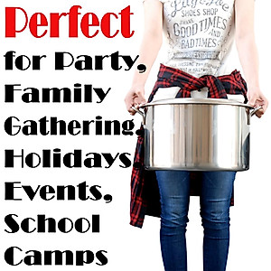 Japard Stockpot 22 Qt Stockpot Stainless Steel Large Cooking Pot With Lid - Cookware Sauce Pot with Handle, Heavy Duty Induction Soup Pot