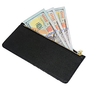 ARRIZO Women's Credit Card Wallet Slim Long Card Wallet Holder with Zipper Pocket for Cash, Coin, Receipt, ID Card