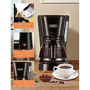 Gevi 5 Cups Small Coffee Maker, Compact Coffee Machine with Reusable Filter, Warming Plate and Coffee Pot for Home and Office
