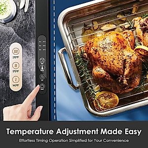 Warming Mat for Food - Electric Food Warming Mat, Full Surface Heating, 3 Temp Settings, Food Warming Mats for Countertop, Child Lock, Timed Shutdown, Heating Mat for Food (Blue)