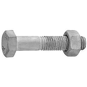 1/2"-13 x 1" Hot Dipped Galvanized Hex Bolt w/Nuts, Grade A, Full Thread, Quantity 50 - by Fastener Depot, LLC