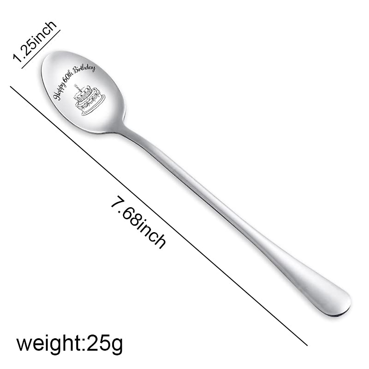 Happy 60th Birthday Spoon Gifts for Women Men Birthday Gift for 60 Year Old Dad Mom Wife Sister 60 th Birthday Gifts for Women Men 60 Year Old Birthday Gifts for Him Her 60 Birthday Gifts Spoons