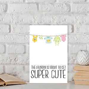 mmuue Funny Baby Shower Card for New Mom Dad Parents, Adorable Baby Shower Card for Girl Boy, New Baby Arrival Card, Congrats Pregnancy Card, Super Cute Laundry