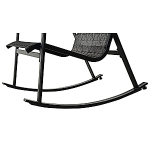 Grand patio Outdoor Rocking Chair, Textilene Rocker Suitable for Indoor and Outdoor Use, Living Room, Backyard, Porch, Balcony (Black&Grey Plaid, 1PC)