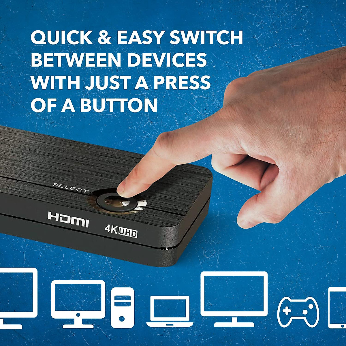 OREI 3 Port KVM Switch 4K@60Hz, 1 USB-C DP Input, 2 HDMI Inputs & 4 USB 2.0 Ports to Connect Flash Drives, Printers and Keyboard-Mouse (UKM-301C)