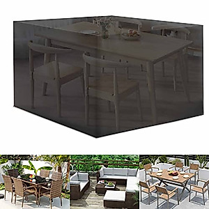 Kaucytue Patio Furniture Covers, 53" L×53" W×29.5" H Outdoor Furniture Cover Waterproof Square, Heavy Duty 420D Outdoor Table and Chair Set Covers, Black