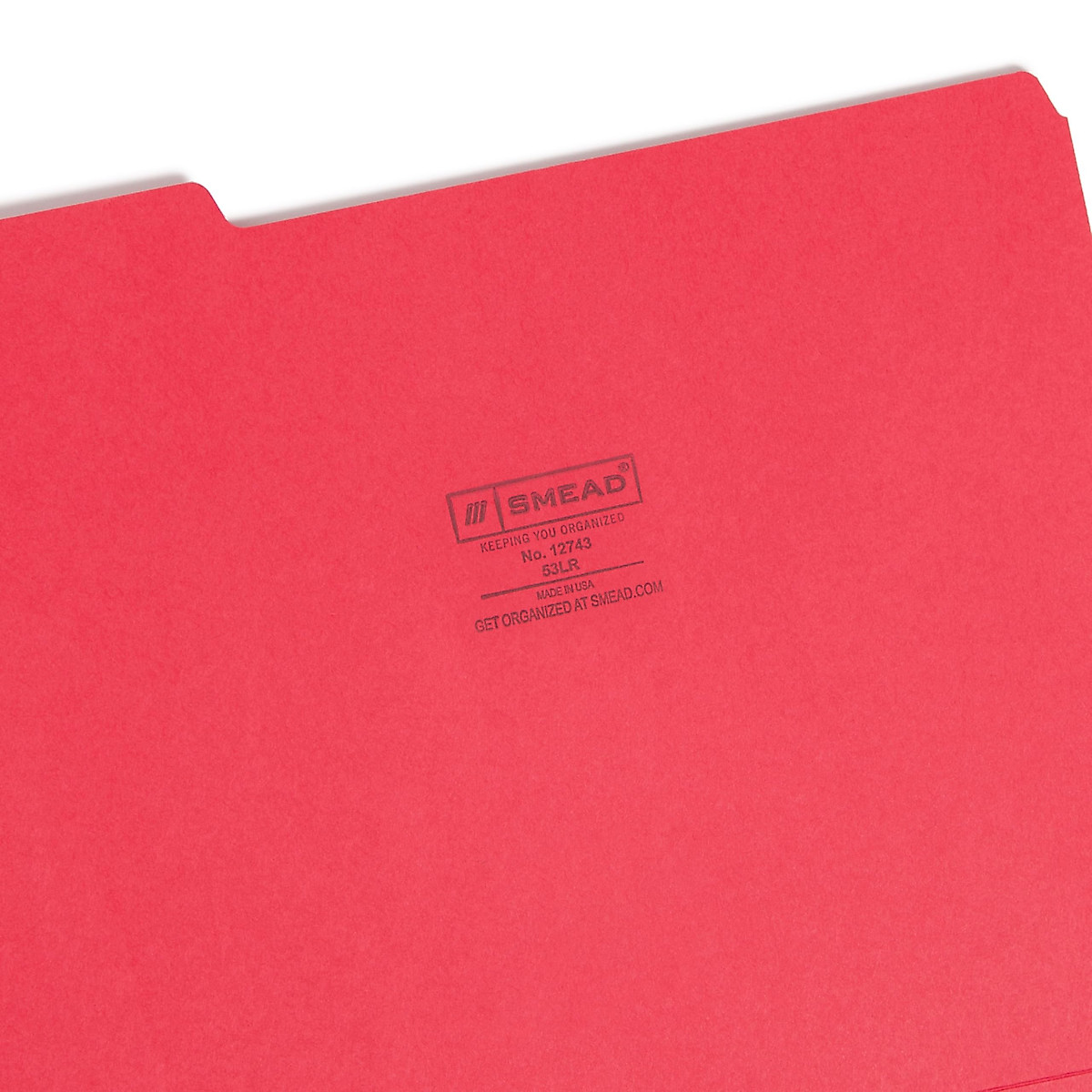 Smead Colored File Folder, 1/3-Cut Tab, Letter Size, Red, 100 per Box (12743)