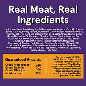 TRMC Real Meat Air Dried Dog Food w/Real Lamb - 5lb Bag of USA-Crafted Grain-Free Real Meat Dog Food Sourced from Hormone-Free, Free-Range, Grass-Fed Lamb - Digestible, All Natural, High Protein Lamb